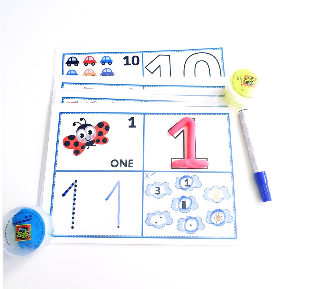 Play Dough Counting Mats, Learn Numbers 1 to 10, Counting Toys for ...