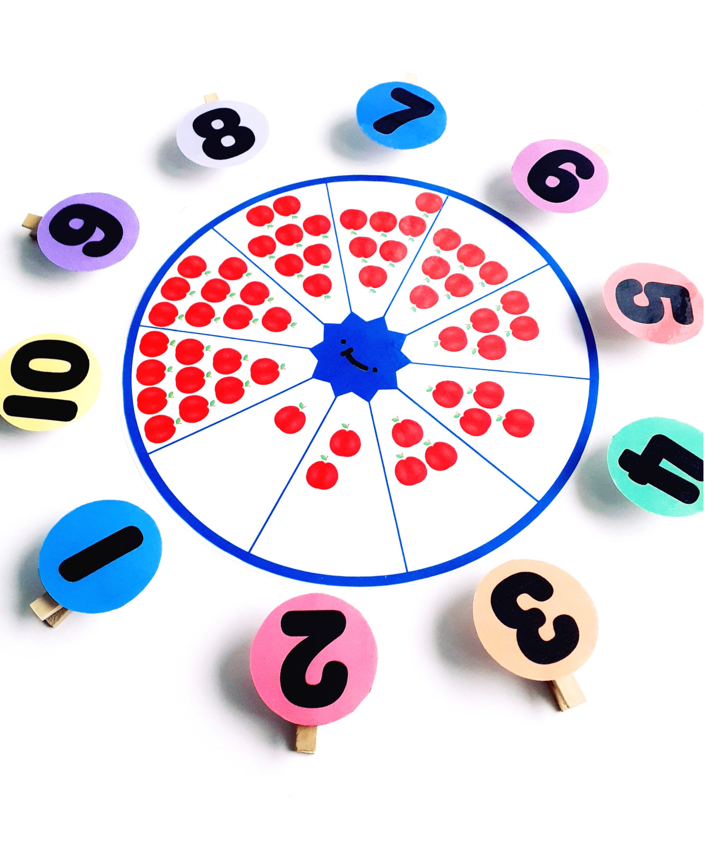 Wheel Counting Activity, Learn Numbers 1 to 10, Apple Counting Activity ...