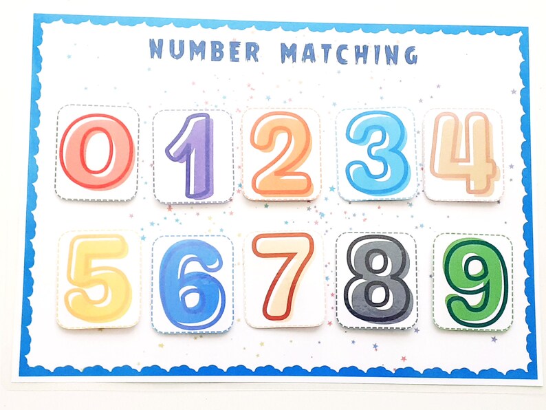 Learn Numbers 1 to 10, Number Matching Game - Etsy