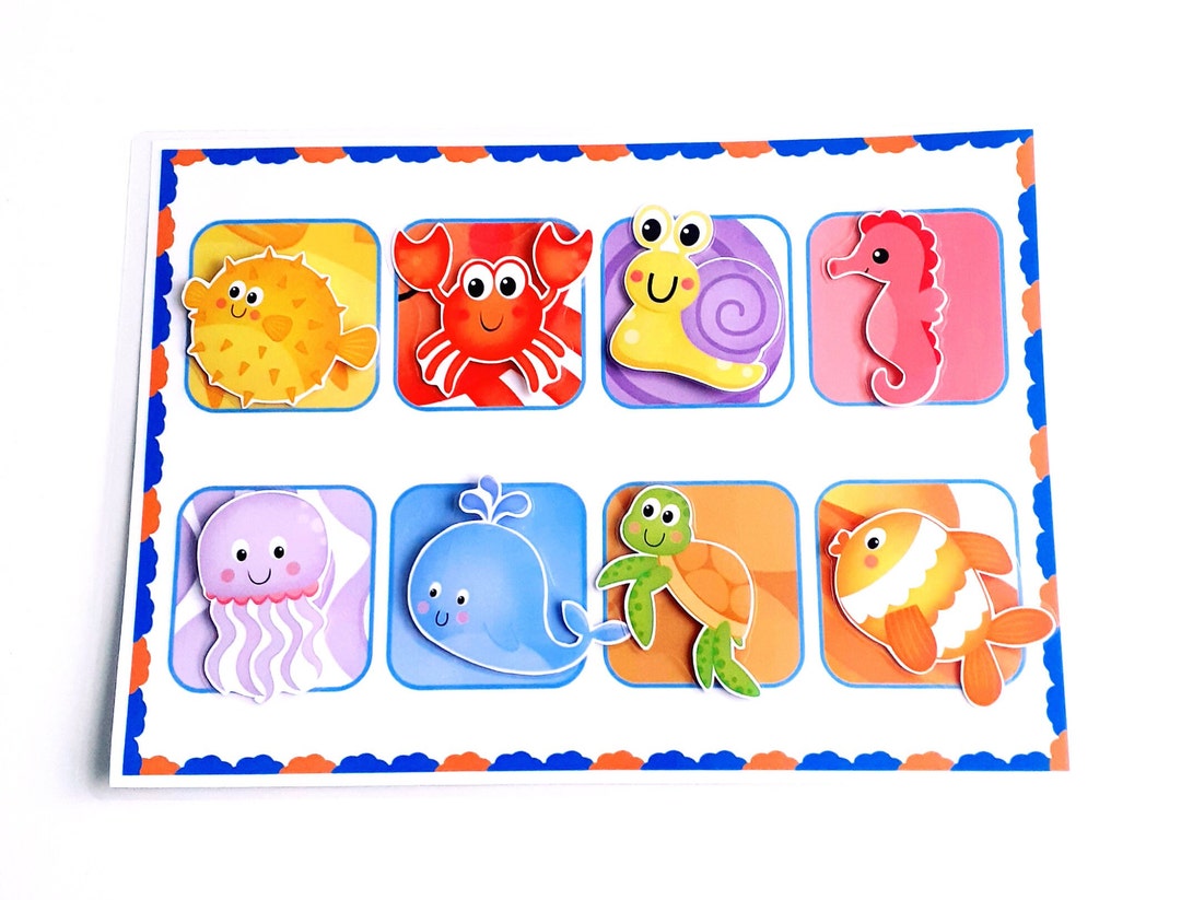 Sea Animal Matching Game Printable Activity for Toddlers and ...