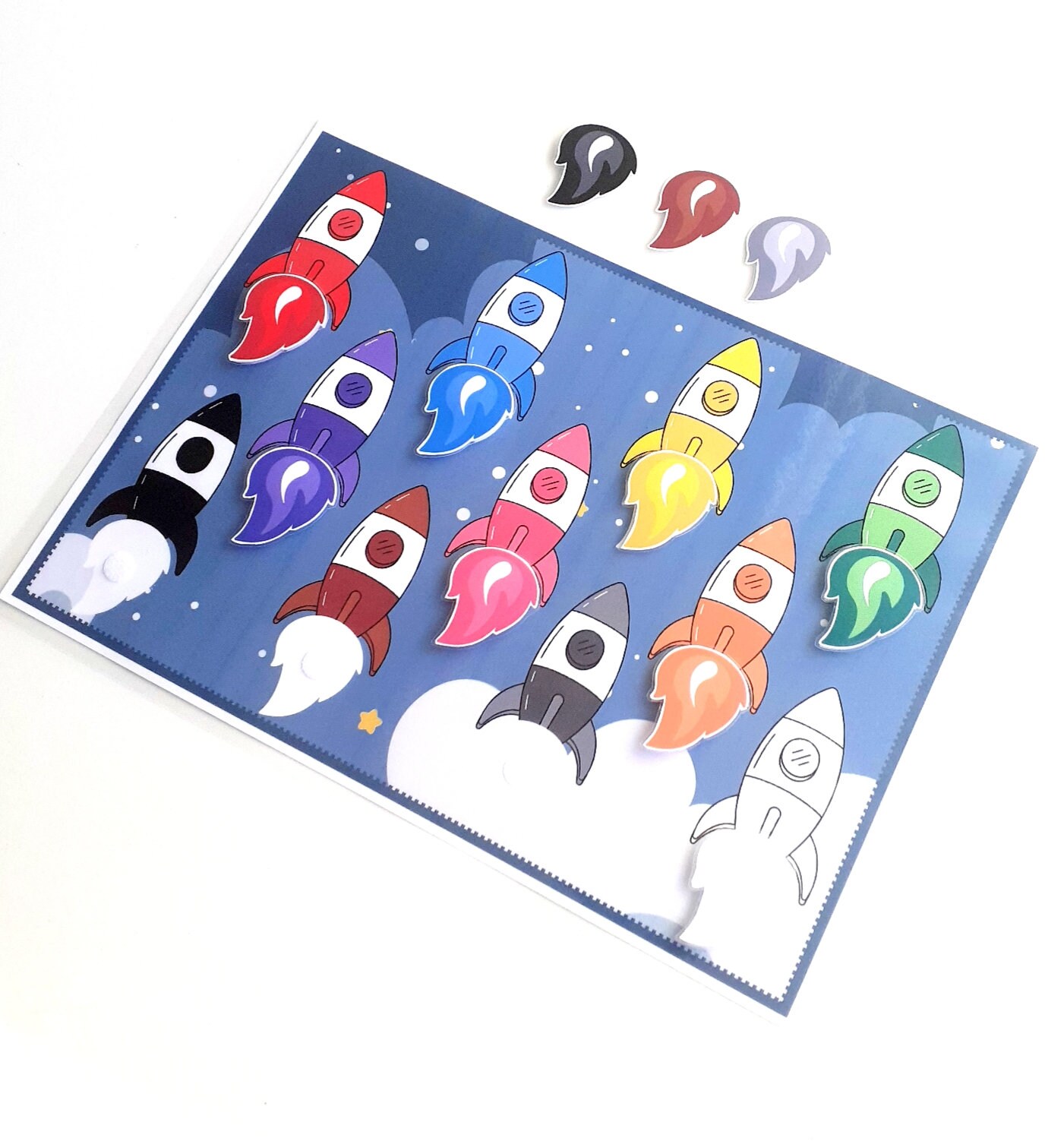 Color Sorting Matching Rocket Game Color Matching Activity - Etsy