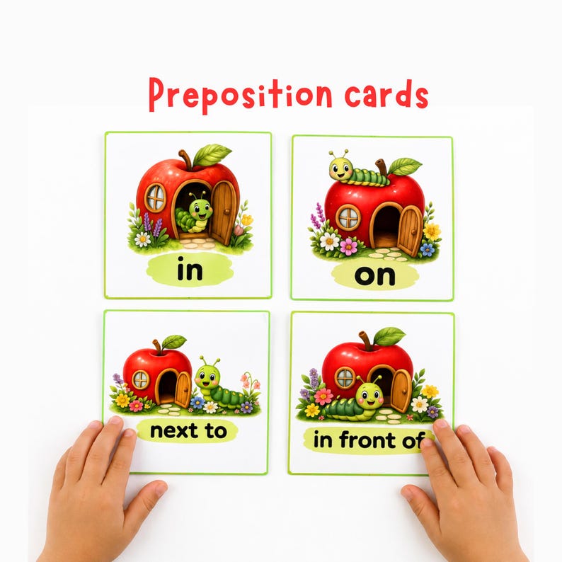 Prepositions Flashcards, Fine Motor Skills, Homeschool Worksheet ...