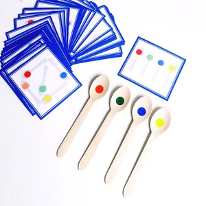 Spoon Pattern Activity, Color Matching Game - Etsy