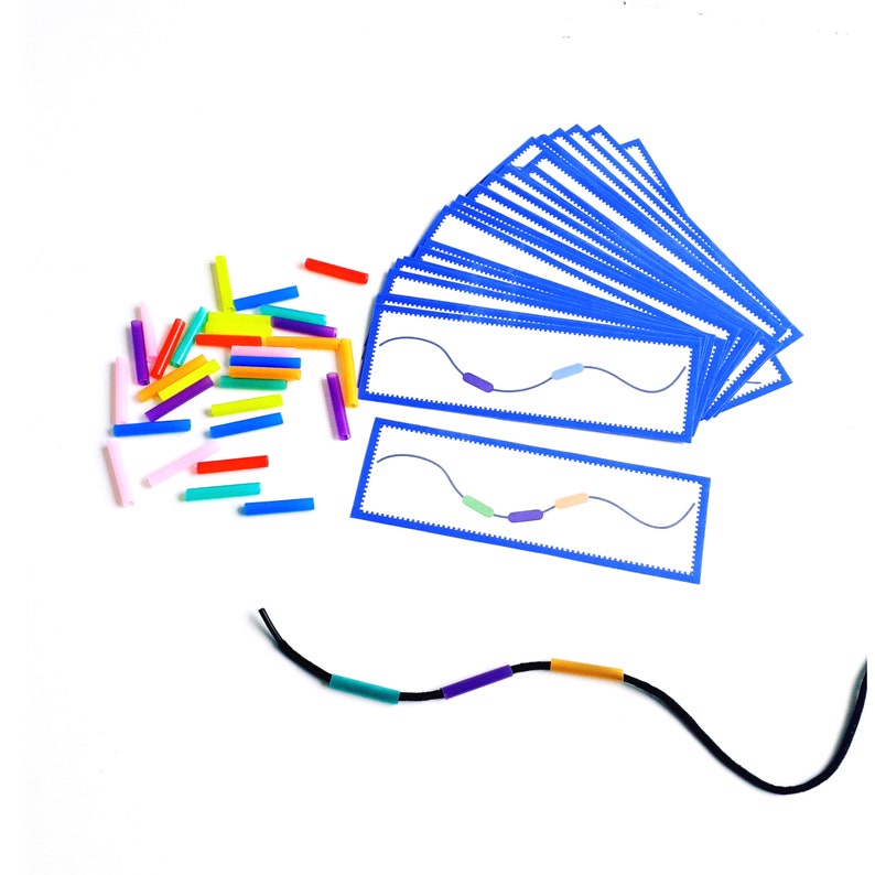 Straw Threading Repeating Pattern Activity and Fine Motor Skills for ...