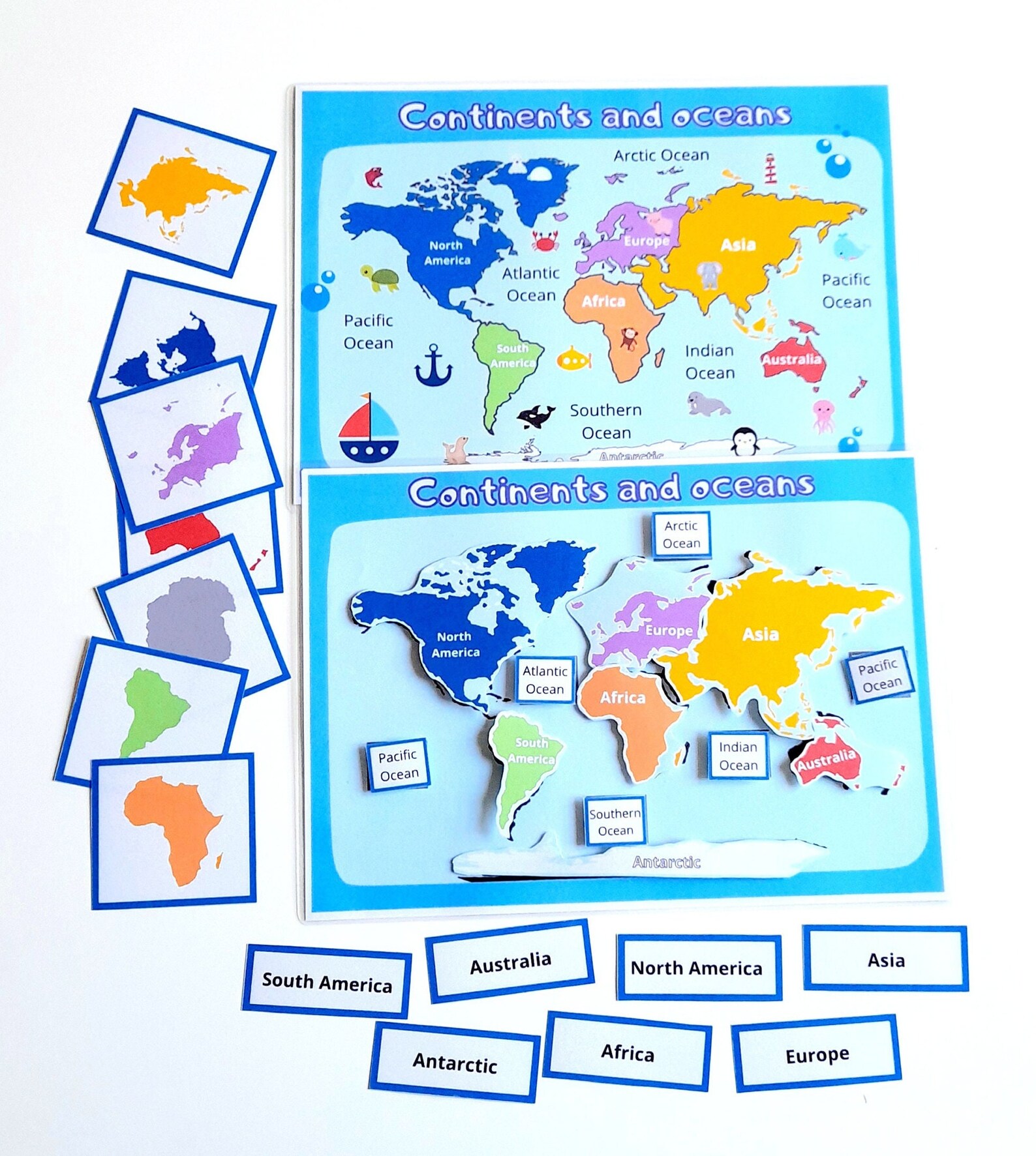 Continents and Oceans, Geography Worksheet, Printables Homeschool ...