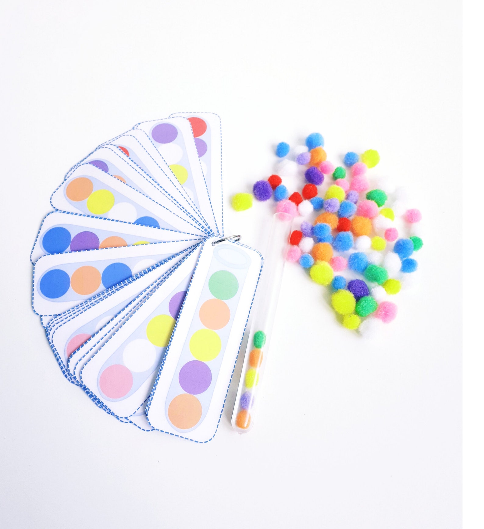 Color Activity With Pompoms, Fine Motor Activities for Toddlers and ...
