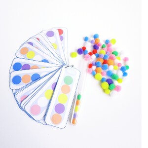 Color Activity With Pompoms, Fine Motor Activities for Toddlers and ...