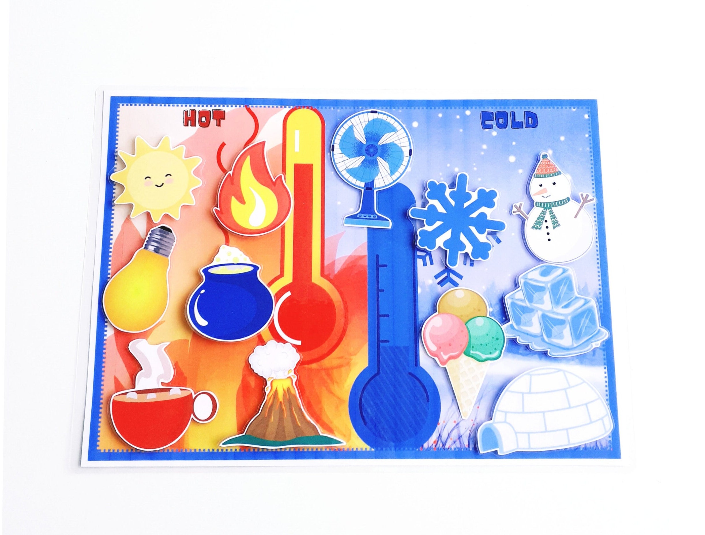 Sorting Activity Printable, Toddler Worksheet Activity Hot and Cold ...