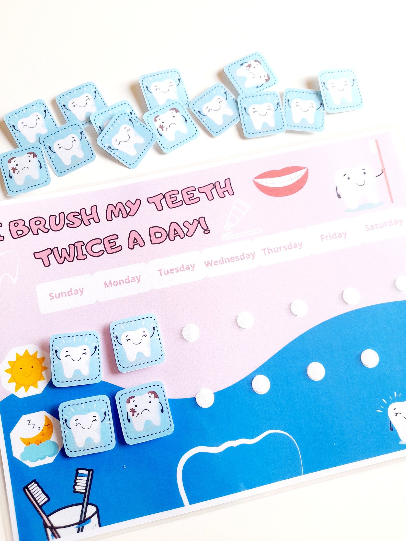 Teeth Brushing Chart Calendar for Kids and Daily Healthy Teeth - Etsy