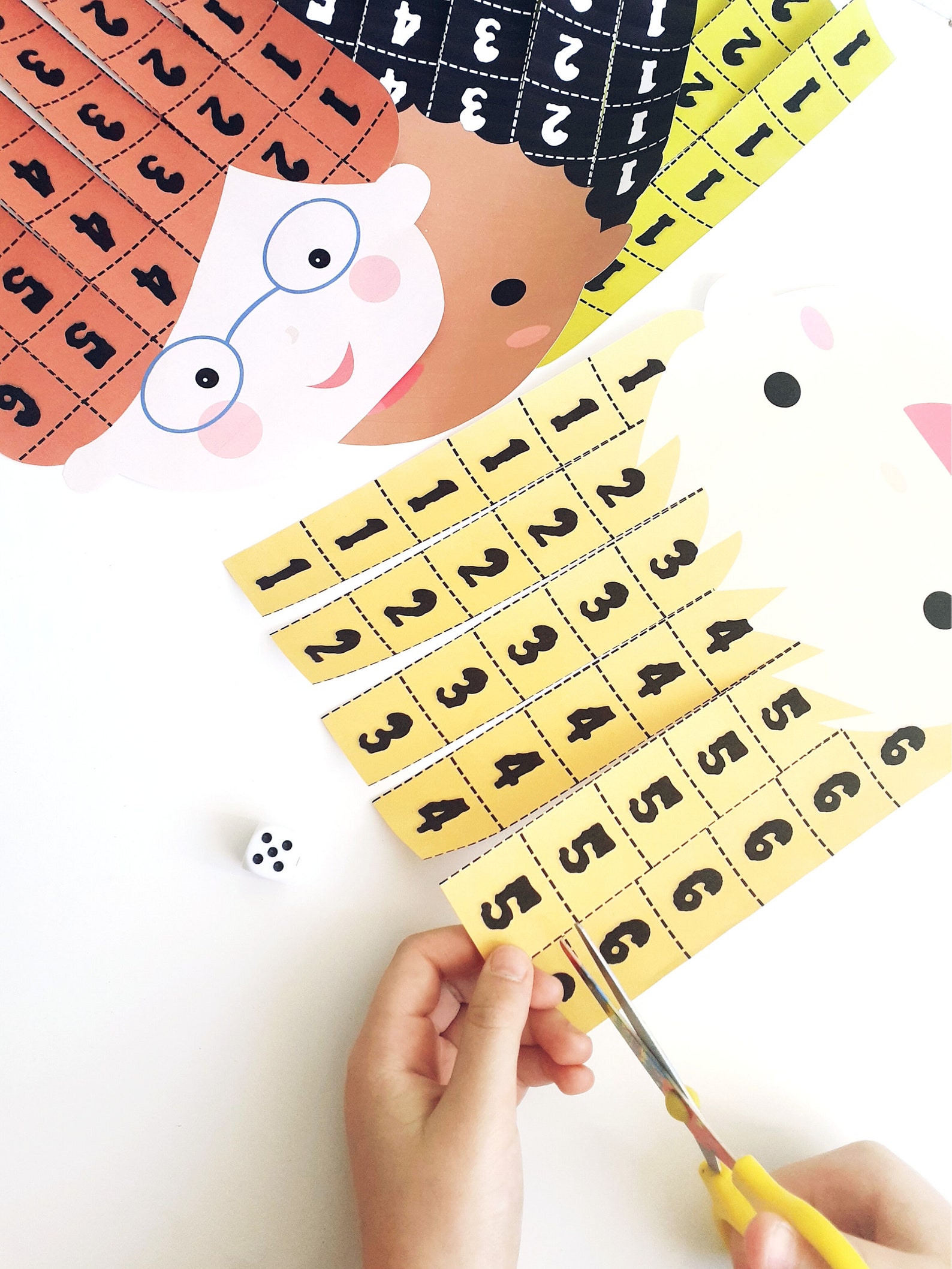 Hair Scissor Skills Activity, Learn Numbers, Cut Activity Worksheets ...