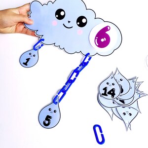 Rain Chains Counting Activity, Fine Motor Counting, Learn Numbers 1-20 ...