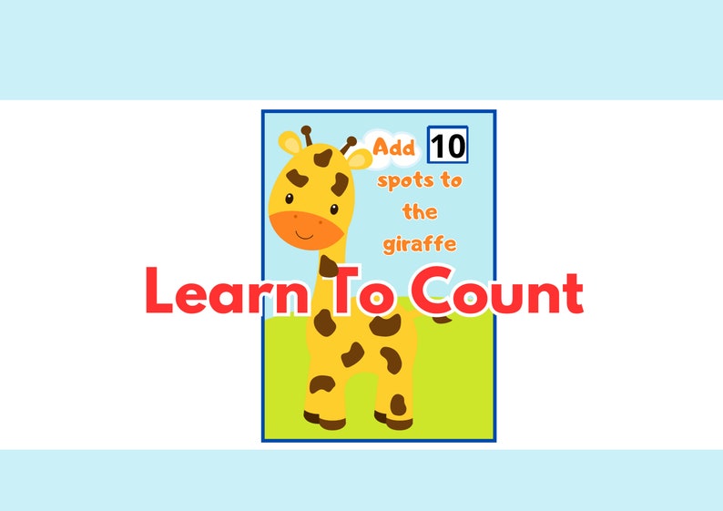 Giraffe Counting Activity Numbers 1 to 10 Count for Kids - Etsy