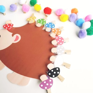Hedgehog Color Activity, Fine Motor Skills, Color Matching Game ...