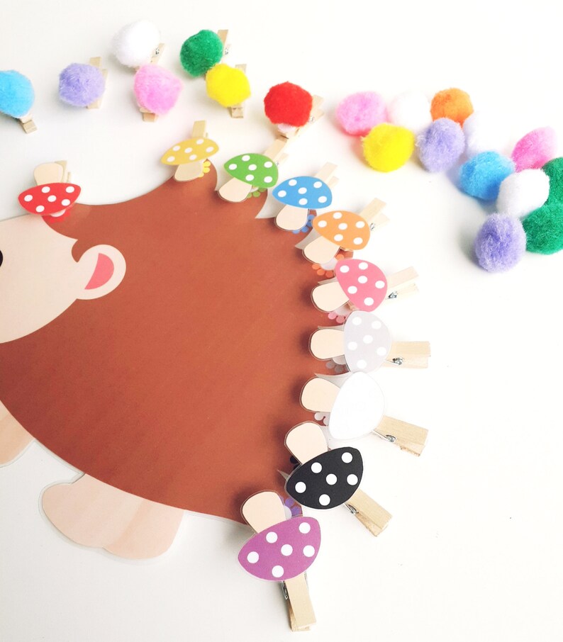 Hedgehog Color Activity, Fine Motor Skills, Color Matching Game ...