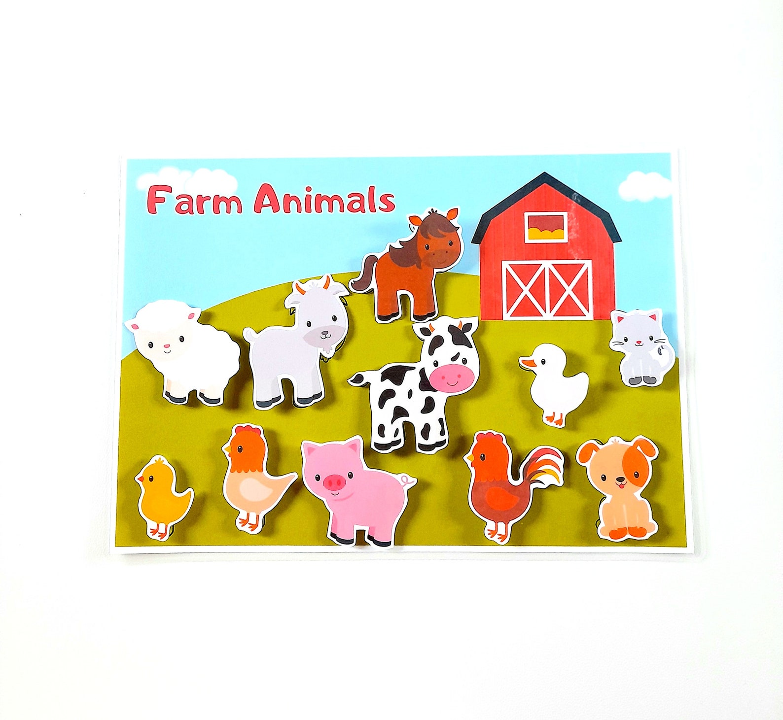 Animal Matching Game, Farm Animal Matching , Memory Game, Printable ...