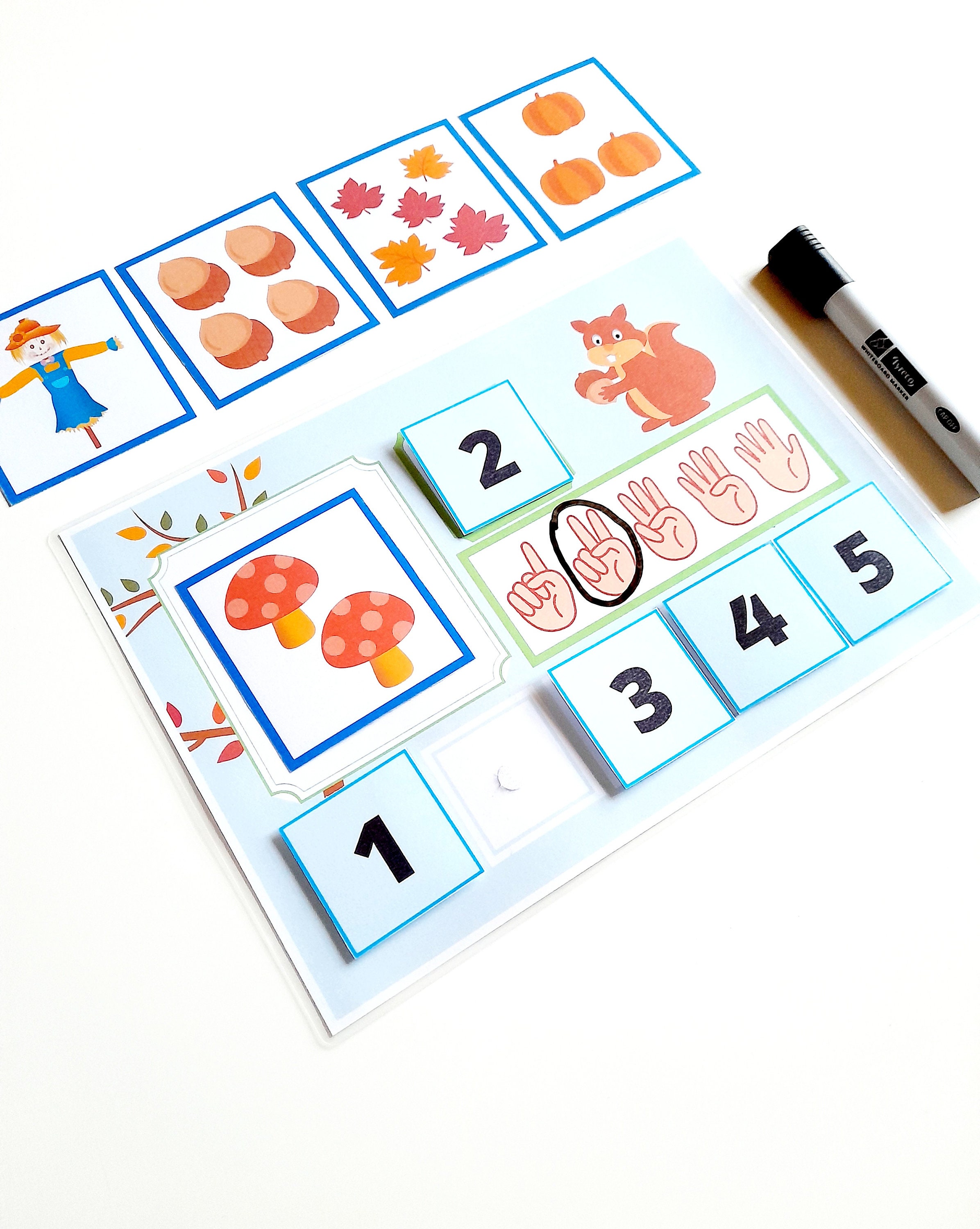 Autumn Counting Activity, Preschool Counting, Kindergarten Worksheets ...