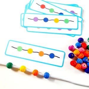 Bead Threading Repeating Pattern Activity and Fine Motor Skills for ...