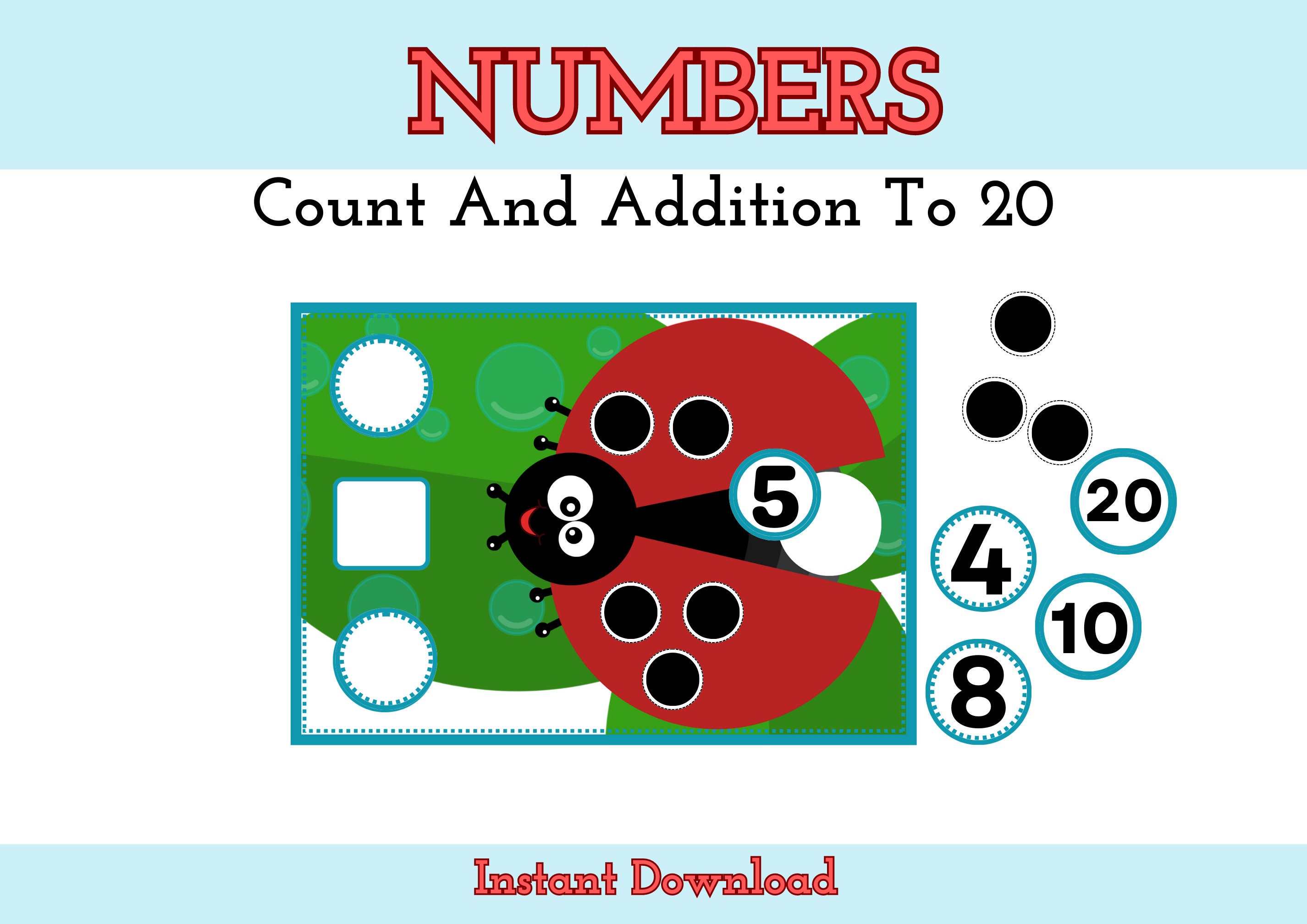 Count and Addition 1 to 20, Counting Toys for Toddlers, Fine Motor ...