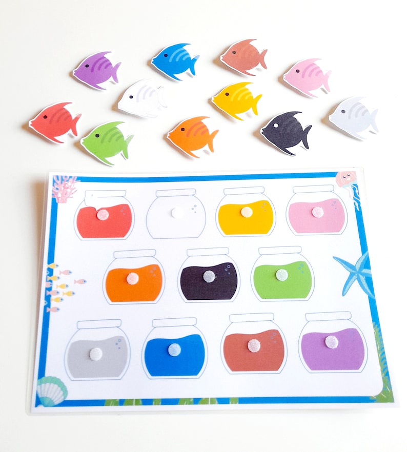 Color Activity With Fish Fine Motor Activities for Toddlers - Etsy