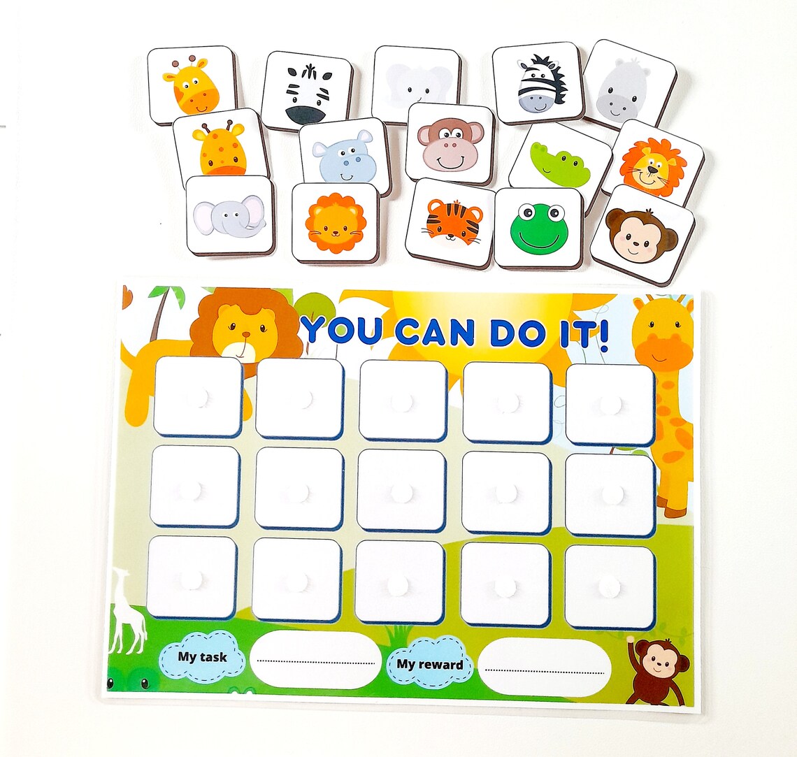 Safari Reward Chart Printable Behavior Chart Responsibility - Etsy