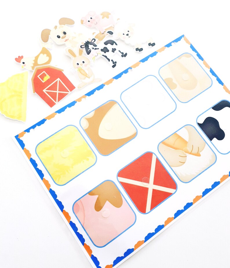 Animal Matching Game, Farm Animal Matching Game - Etsy