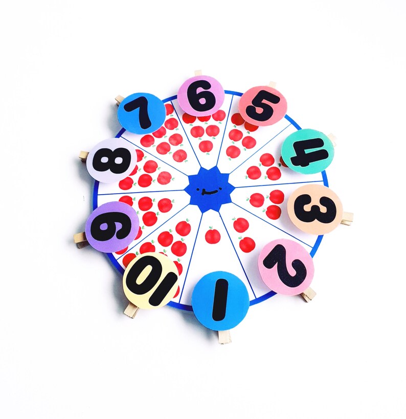 Wheel Counting Activity, Learn Numbers 1 to 10, Apple Counting Activity ...