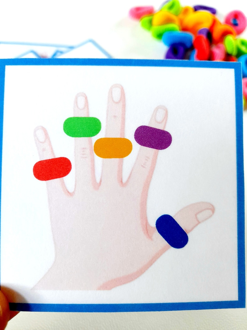 Finger Activity With Hair Ties, Fine Motor Skills, Homeschool Worksheet ...