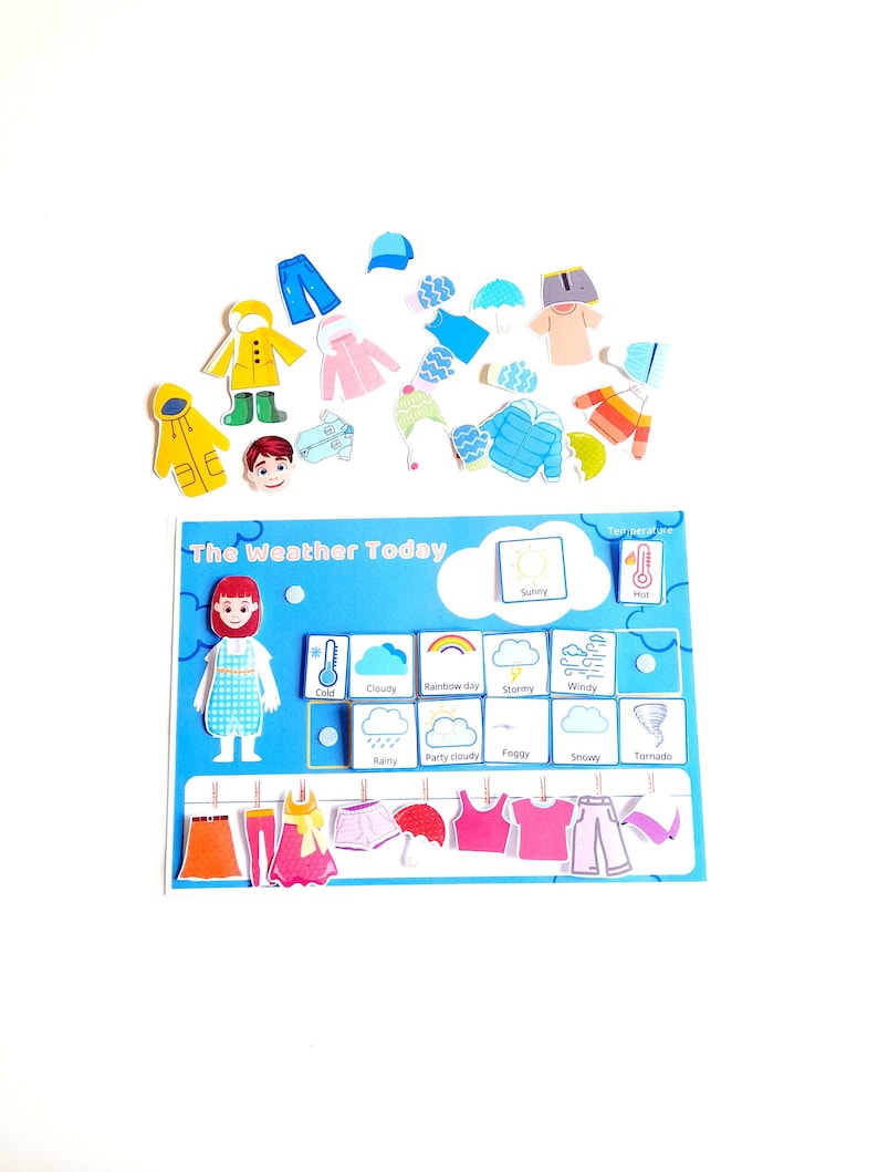 Child's Weather Chart and Printable Daily Calendar for Toddlers and ...