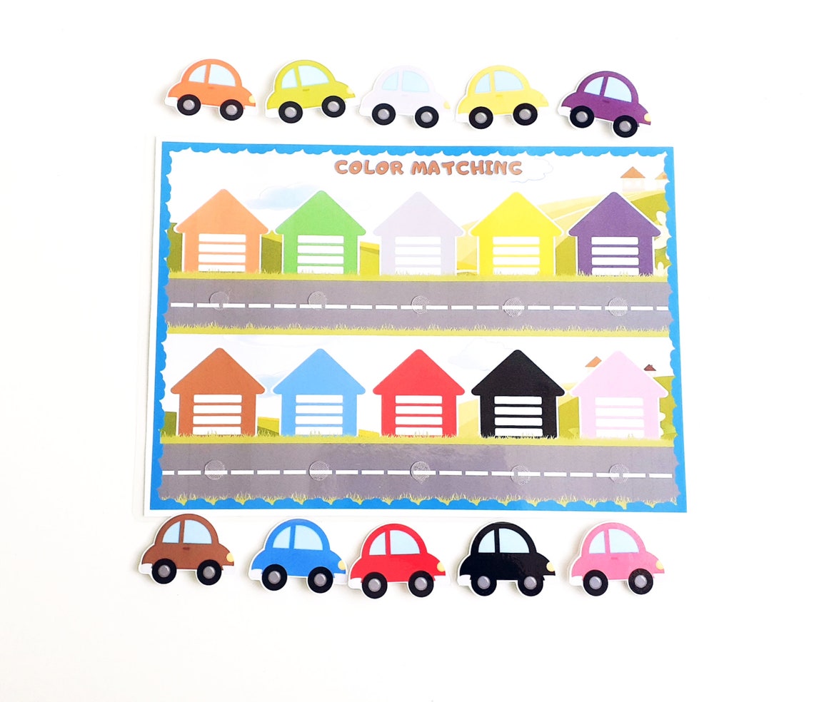 Color Sorting Matching Car Game Color Matching Activity - Etsy