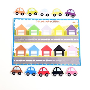 Color Sorting Matching Car Game, Color Matching Activity - Etsy