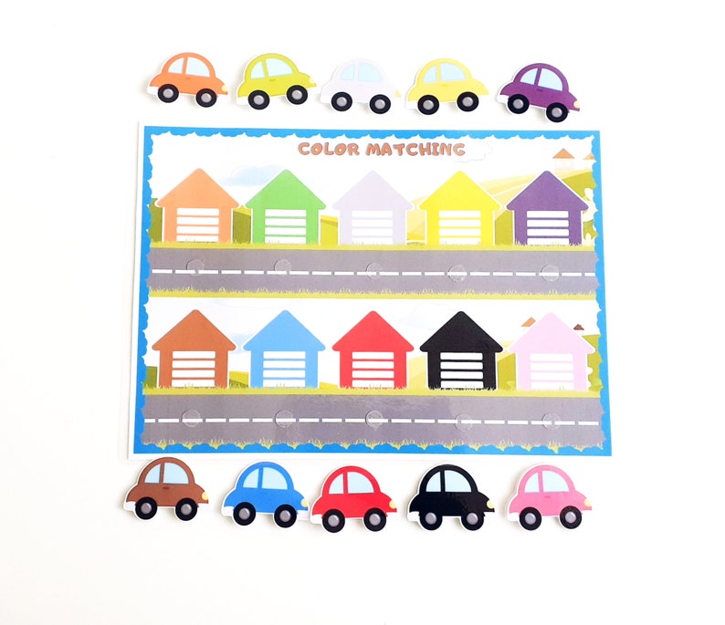 Color Sorting Matching Car Game, Color Matching Activity - Etsy