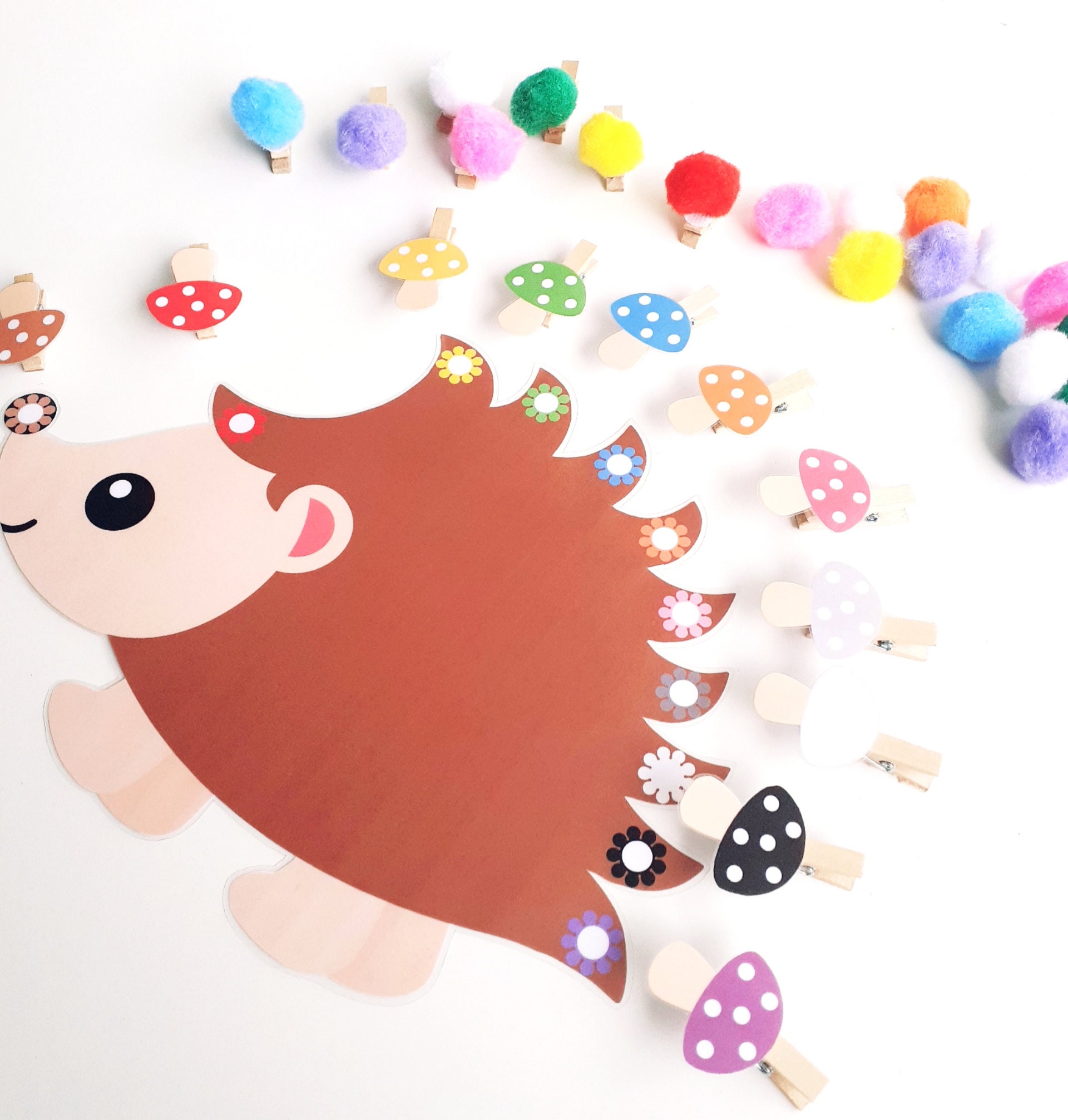 Hedgehog Color Activity, Fine Motor Skills, Color Matching Game ...