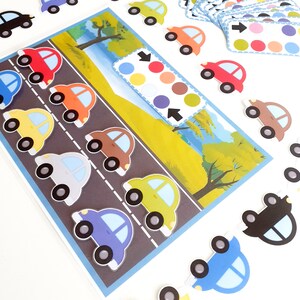 Car Pattern Activity, Colors Matching and Fine Motor Skills - Etsy