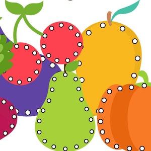 Fruits and Vegetables Lacing Activity, Toddler Lacing Practice ...