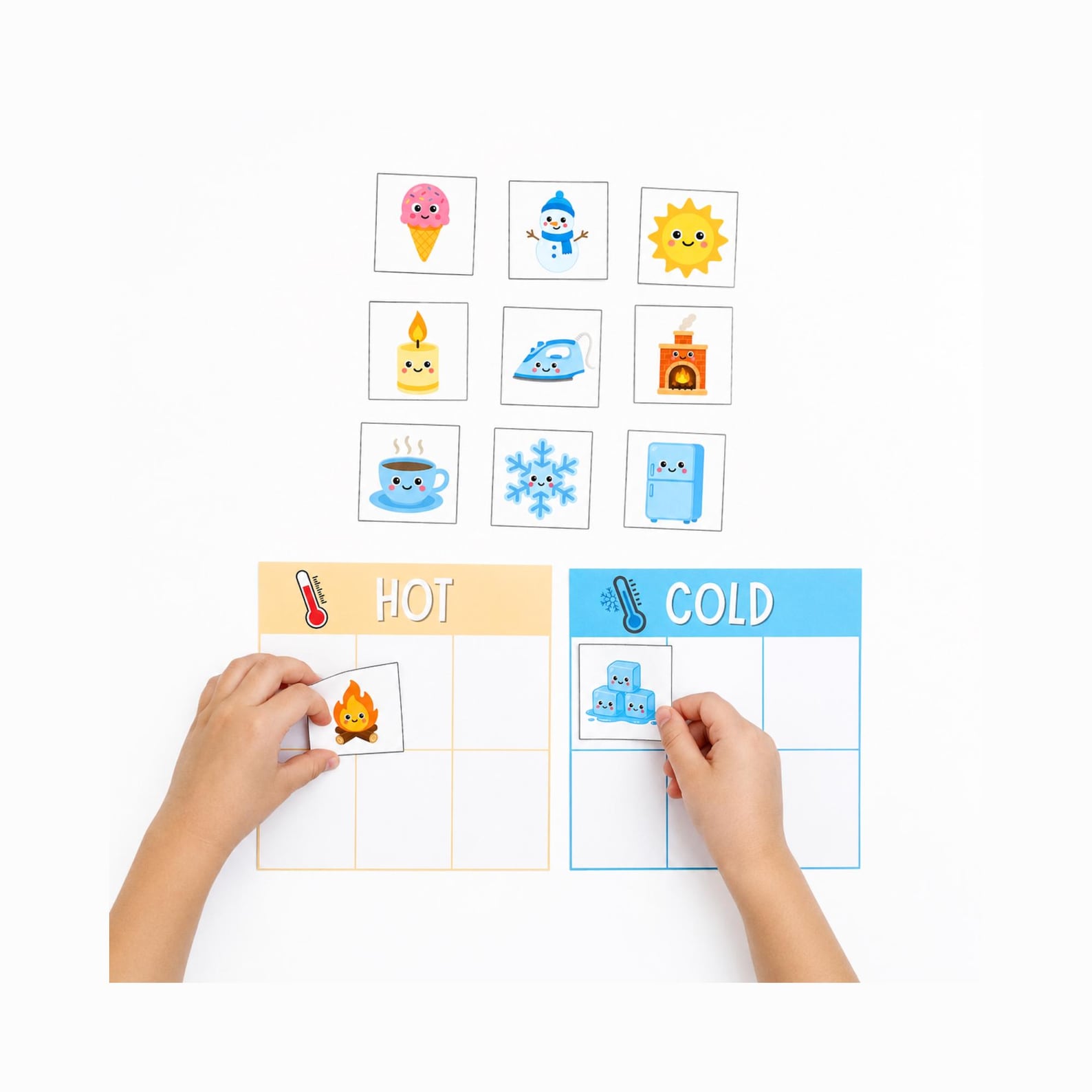 Hot and Cold Sorting Activity, Matching Game - Etsy