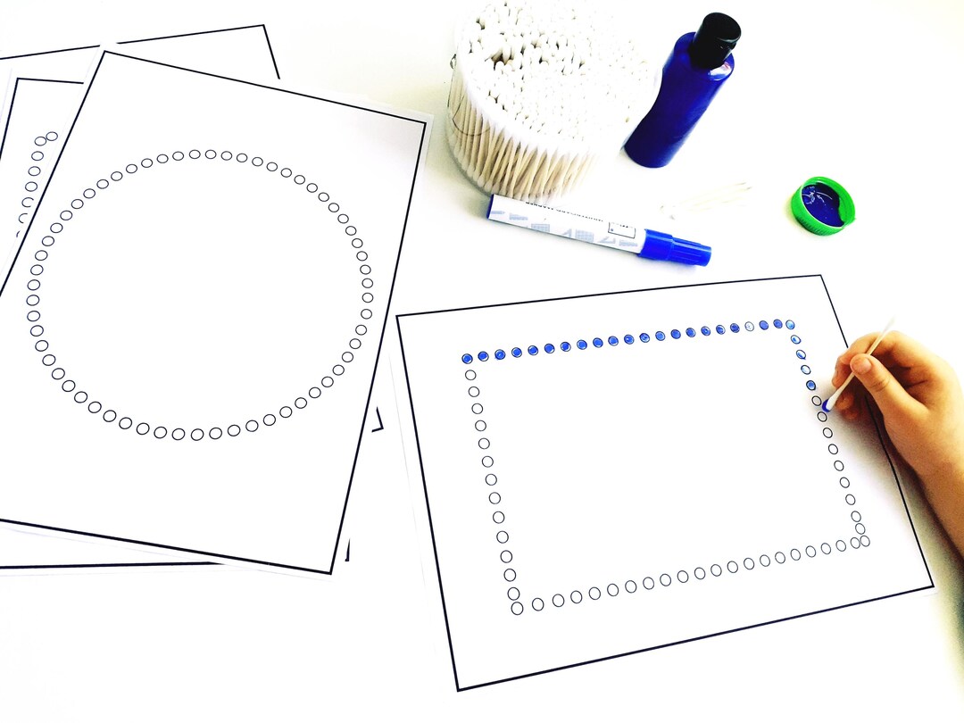 Shapes Q-tip Tracing Activity and Fine Motor Skills. - Etsy