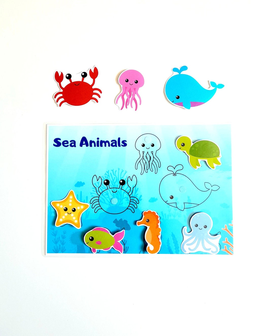Animal Matching Game, Sea Animal Matching , Memory Game, Printable Game ...