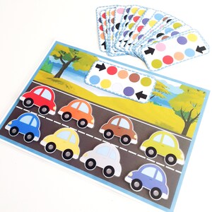 Car Pattern Activity, Colors Matching and Fine Motor Skills - Etsy
