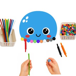 Color Sorting Octopus Activity– Fine Motor Skills Toy for Toddlers and ...