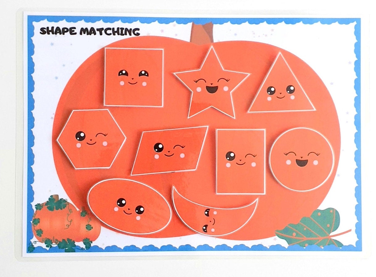 Shape Matching Game Homeschool Worksheet Preschool Shape - Etsy