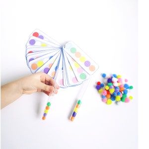 Color Activity With Pompoms, Fine Motor Activities for Toddlers and ...