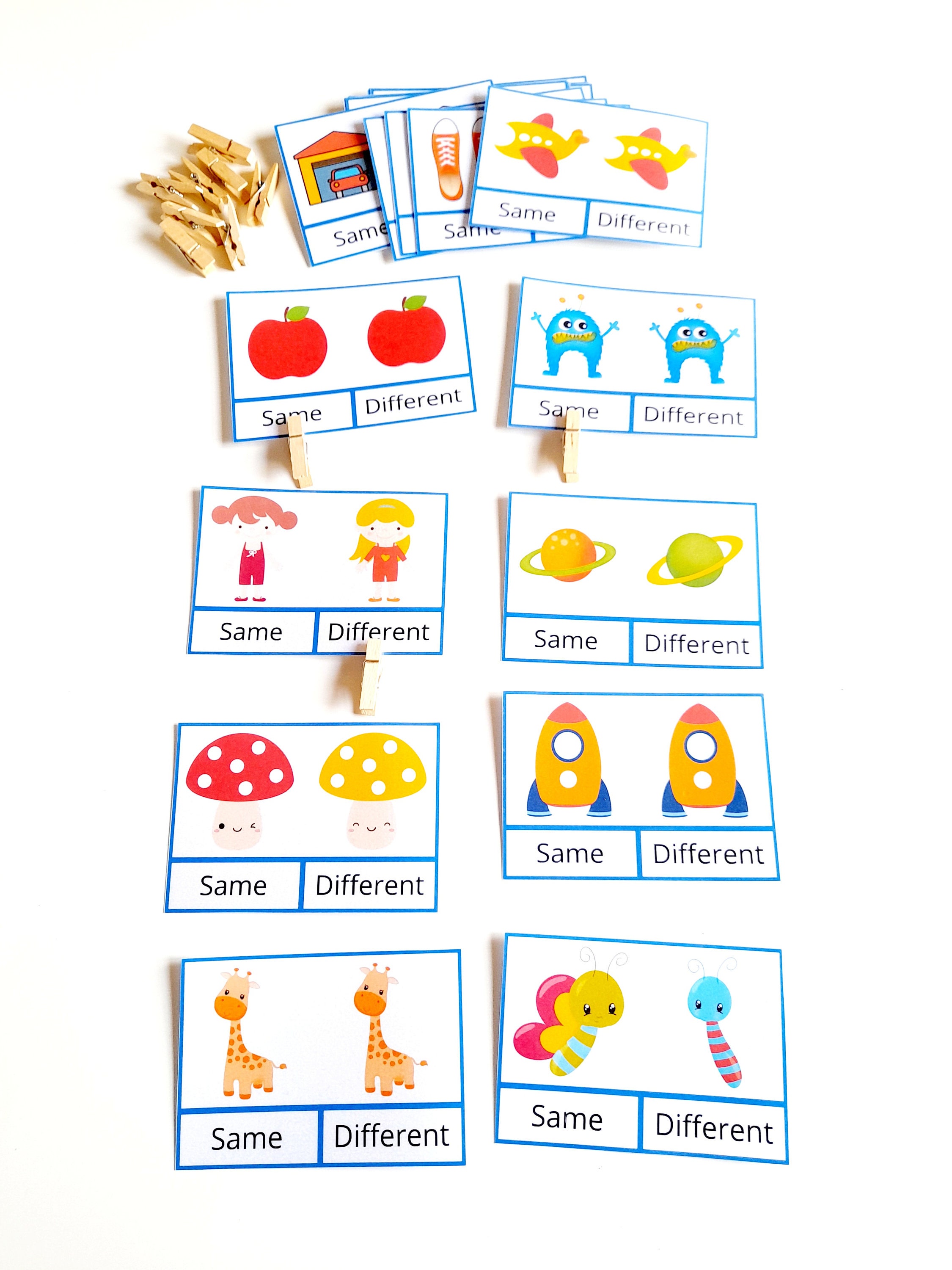 Printable Cards Same or Different Activity for Toddlers and - Etsy