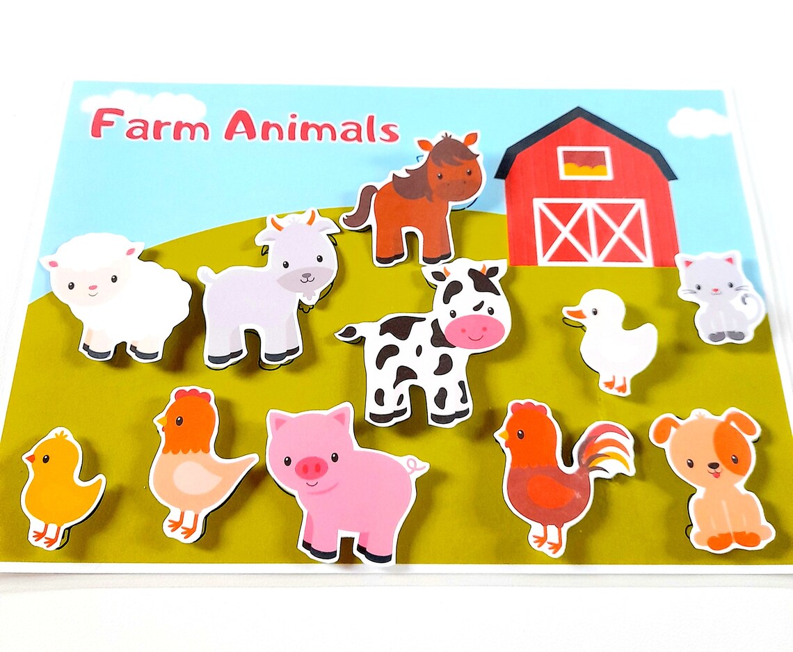 Animal Matching Game, Farm Animal Matching , Memory Game, Printable ...
