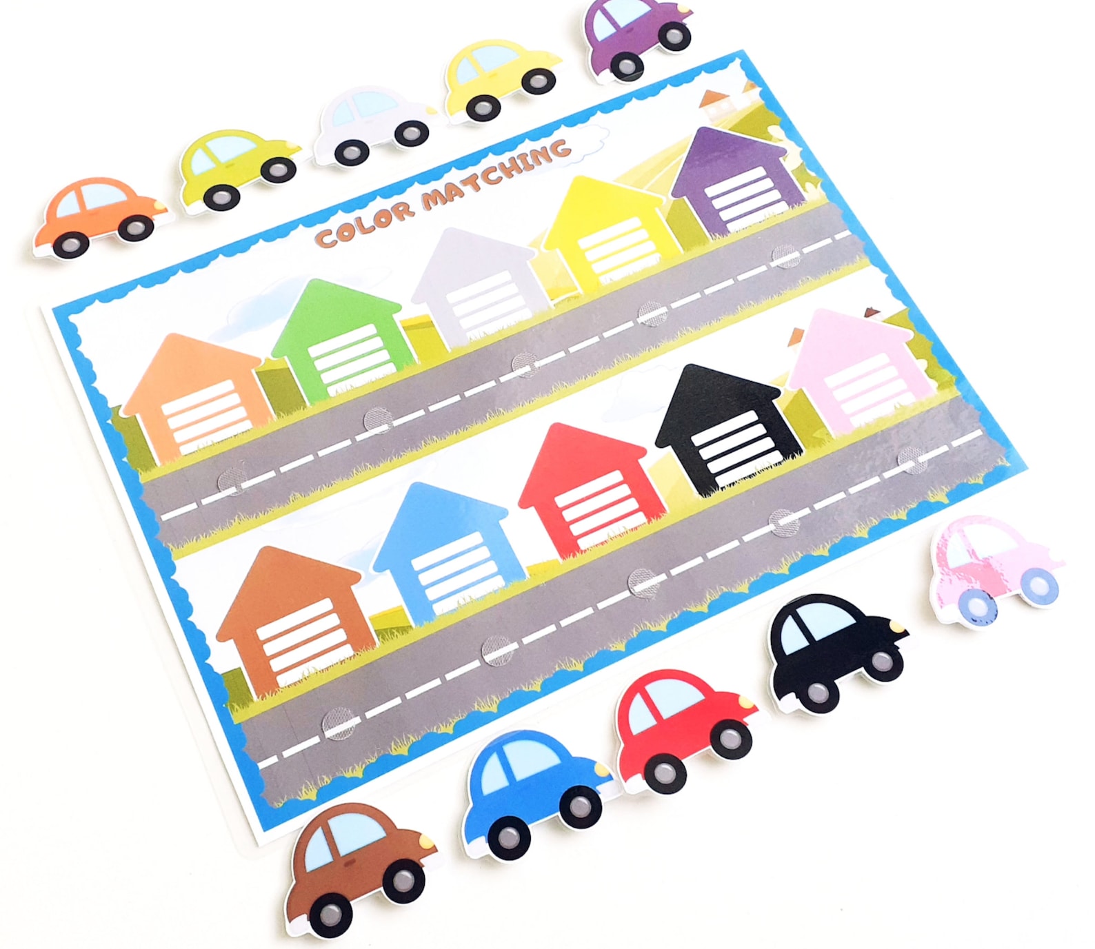 Color Sorting Matching Car Game Color Matching Activity - Etsy
