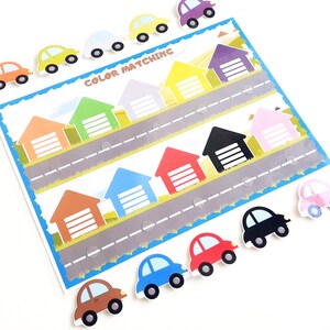 Color Sorting Matching Car Game, Color Matching Activity - Etsy