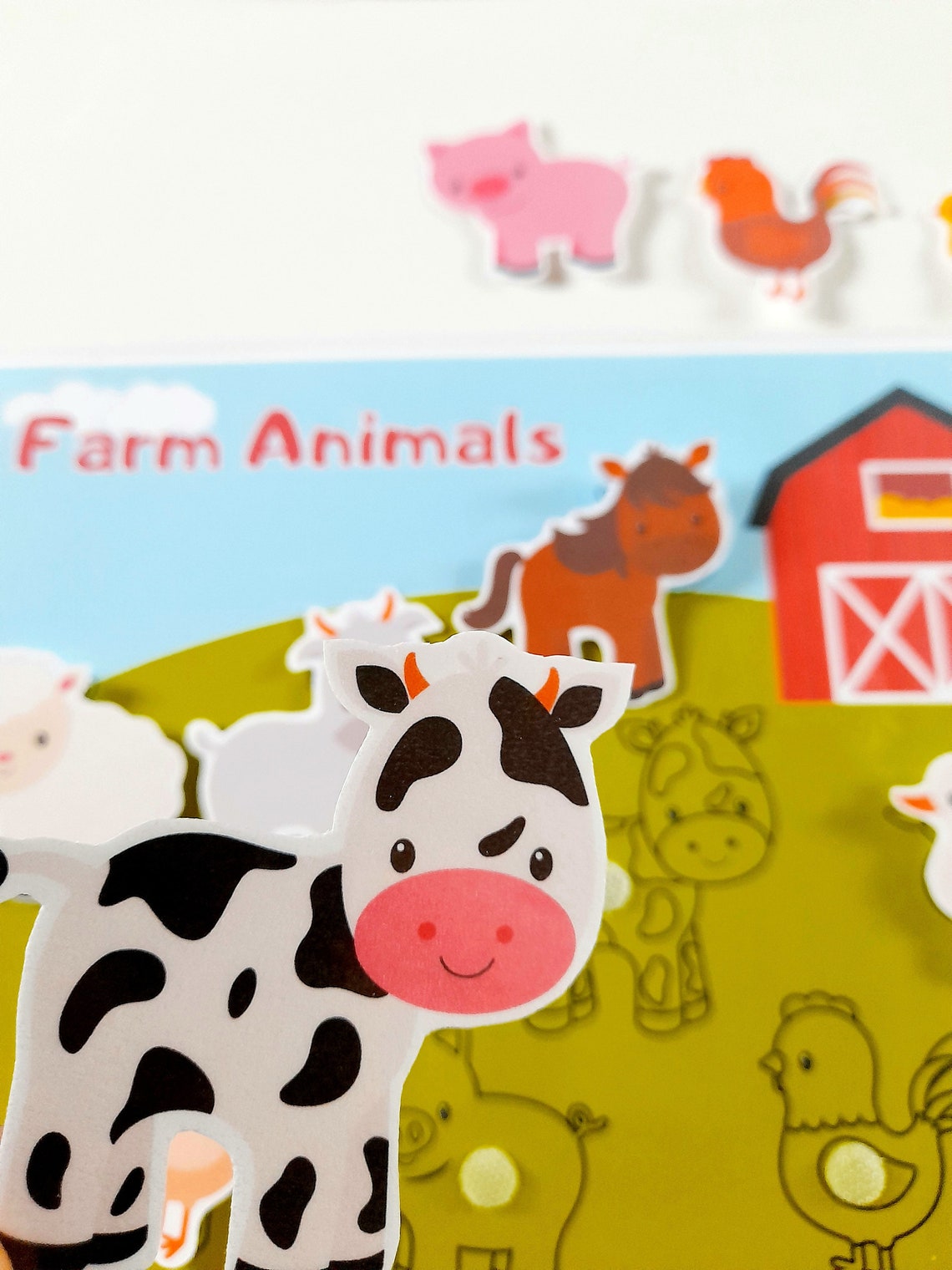 Animal Matching Game, Farm Animal Matching , Memory Game, Printable ...