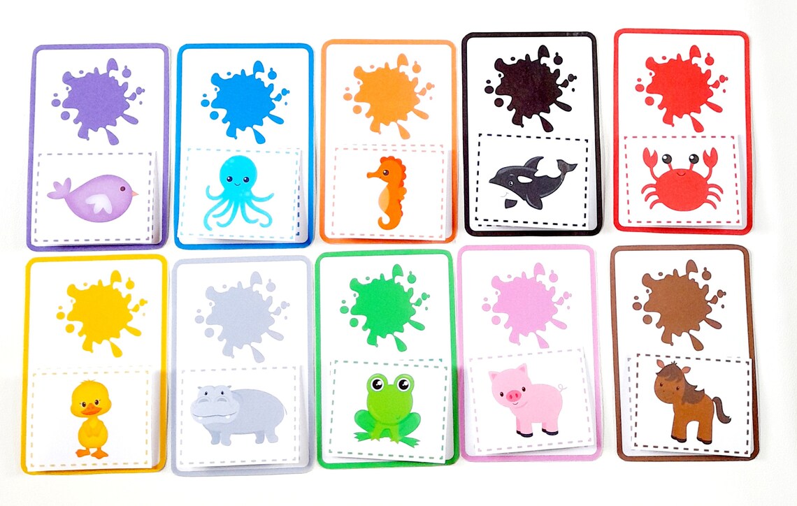 Color Activity With Animals, Fine Motor Skills, Homeschool Worksheet ...