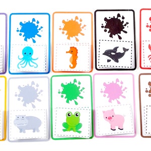 Color Activity With Animals, Fine Motor Skills, Homeschool Worksheet ...