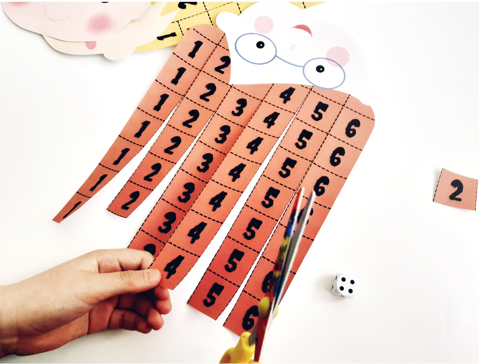 Hair Scissor Skills Activity, Learn Numbers, Cut Activity Worksheets ...