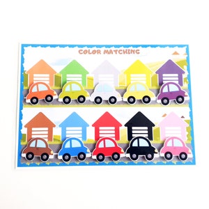 Color Sorting Matching Car Game, Color Matching Activity - Etsy